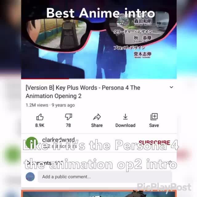 Best Anime intro [Version B] Key Plus Words - Persona 4 The Animation ...