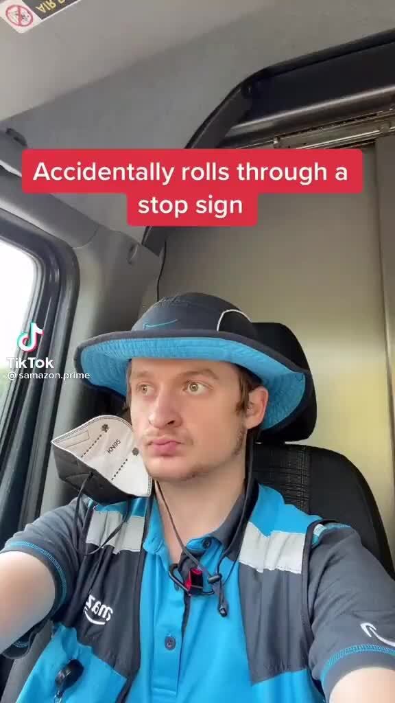 Accidentally rolls through a stop sign - iFunny