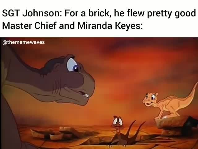 SGT Johnson: For a brick, he flew pretty good Master Chief and Miranda ...