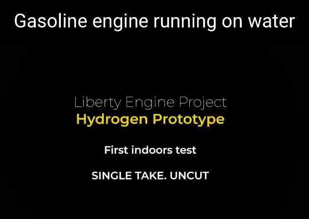 Gasoline engine running on water Liberty Engine Project Hydrogen ...