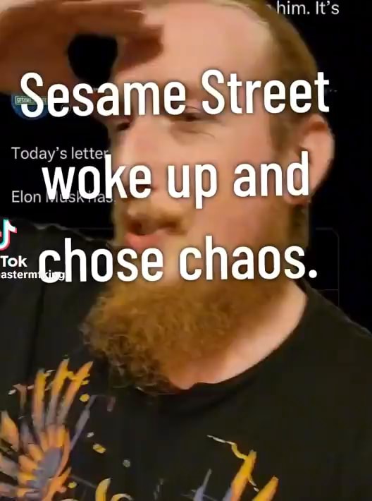 Sesame Street woke up and chose chaos. - iFunny