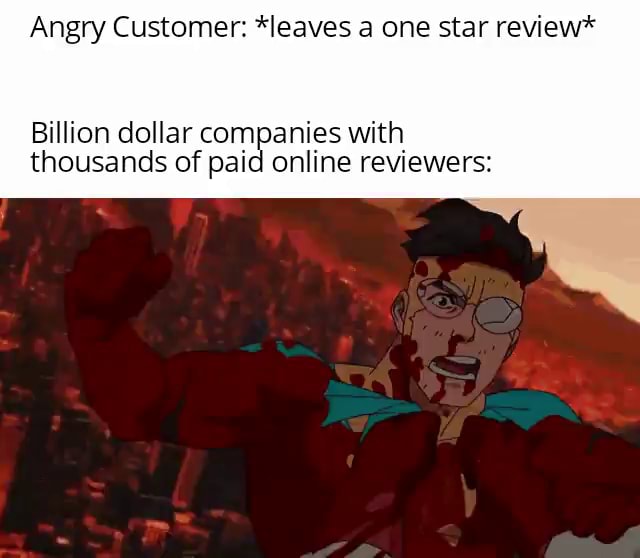 Angry Customer: *leaves a one star review* Billion dollar companies ...