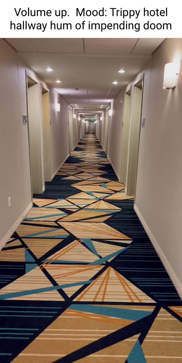 Volume up. Mood: Trippy hotel hallway hum of impending doom - iFunny