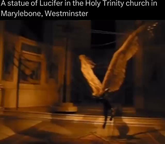 A statue of Lucifer in the Holy Trinity church in Marylebone ...