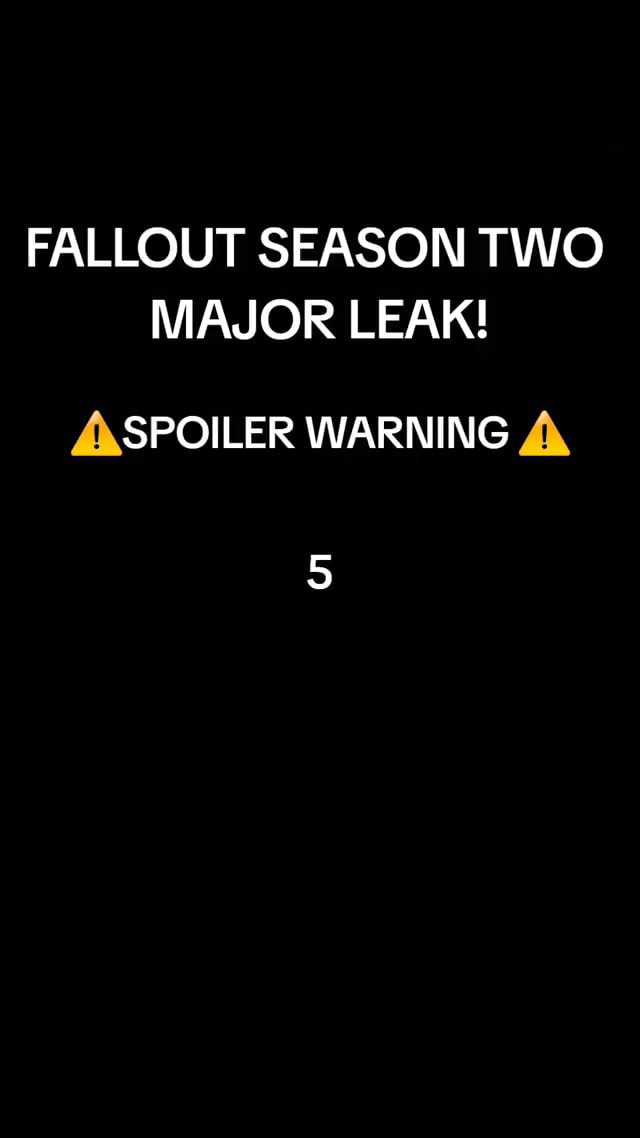 FALLOUT SEASON TWO MAJOR LEAK! SPOILER WARNING - iFunny