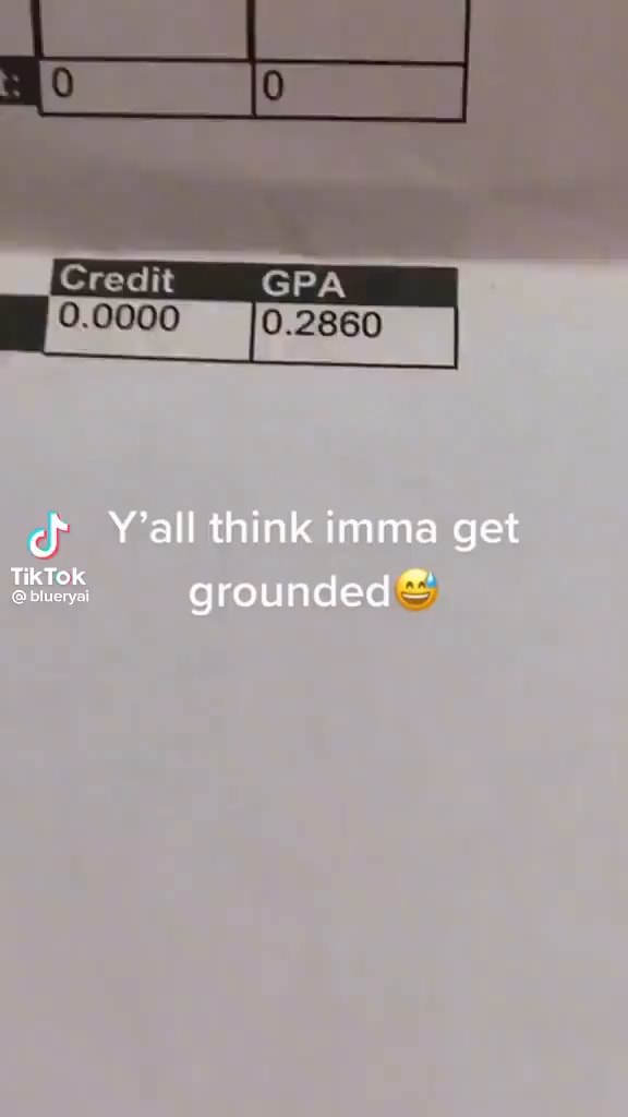 Credit GPA Y'all think imma get grounded - iFunny