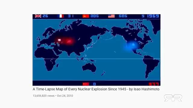 'A Time-Lapse Map of Every Nuclear Explosion Since 1945 by isao ...