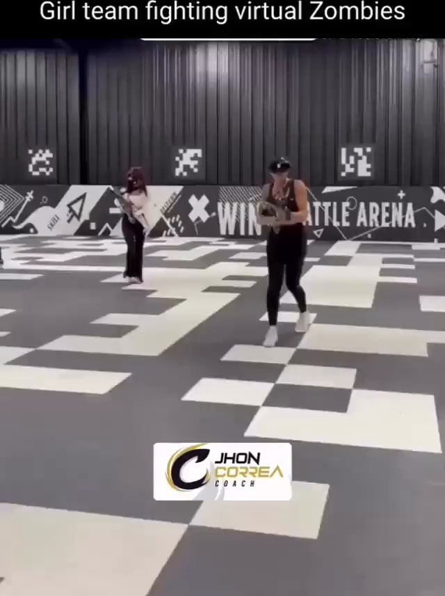 Girl team fighting virtual Zombies ie - iFunny