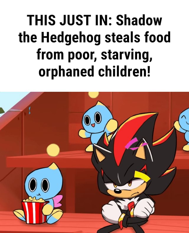 THIS JUST IN: Shadow the Hedgehog steals food from poor, starving ...