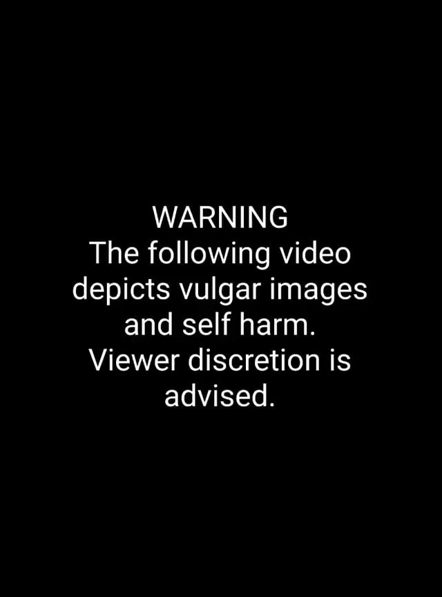 WARNING The following video depicts vulgar images and self harm. Viewer ...