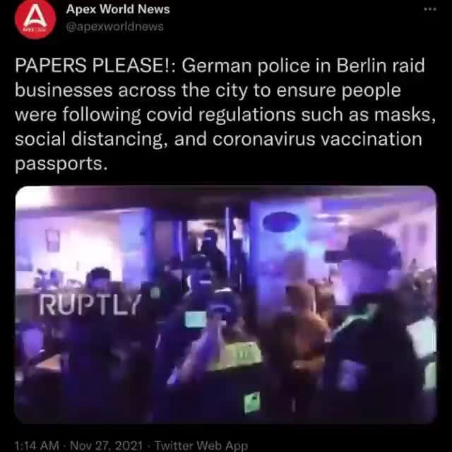 A Apex World vf News PAPERS PLEASE!: German police in Berlin raid ...