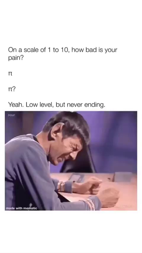 Oops - On a scale of 1 to 10, how bad is your pain? al Yeah. Low level ...