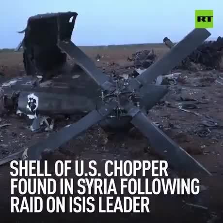 SHELL OF U.S. CHOPPER FOUND IN SYRIA FOLLOWING RAID ON ISIS LEADER - iFunny