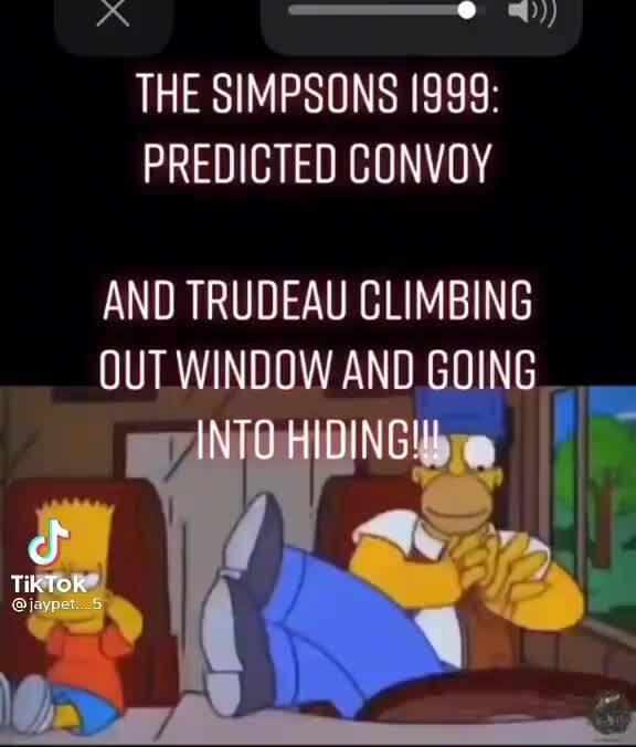 THE SIMPSONS 19939: PREDICTED CONVOY AND TRUDEAU CLIMBING OUT WINDOW ...