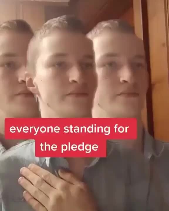 Everyone standing for the pledge - iFunny