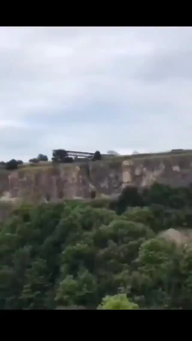 Train falls off the top of a bridge in Derbyshire, England. A 330 metre ...
