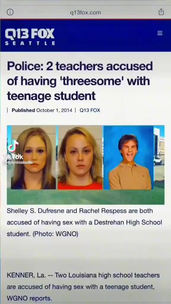 Police: 2 teachers accused of having 'threesome' with teenage student I ...