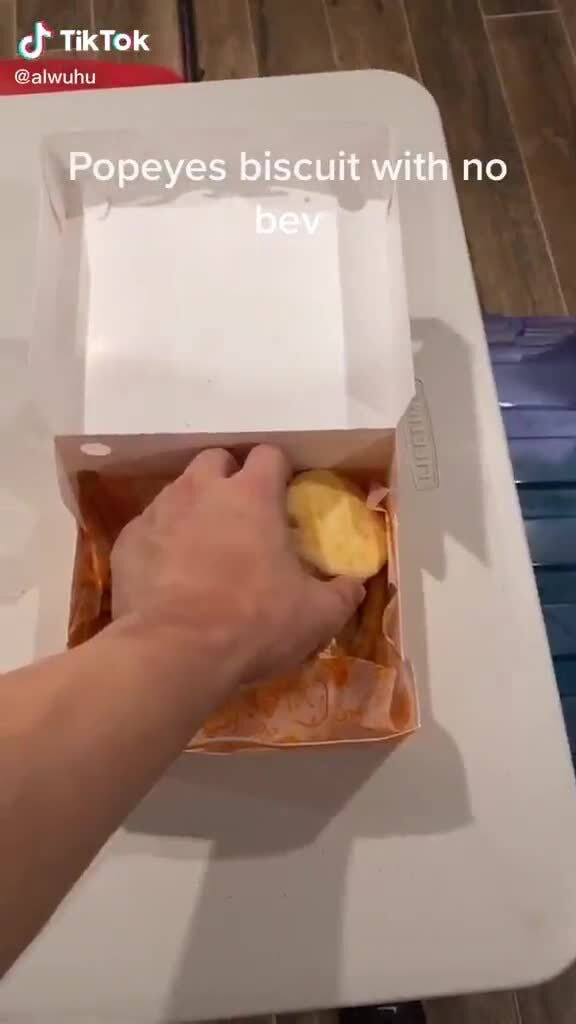 TikTok @alwuhu Popeyes biscuit with no - iFunny