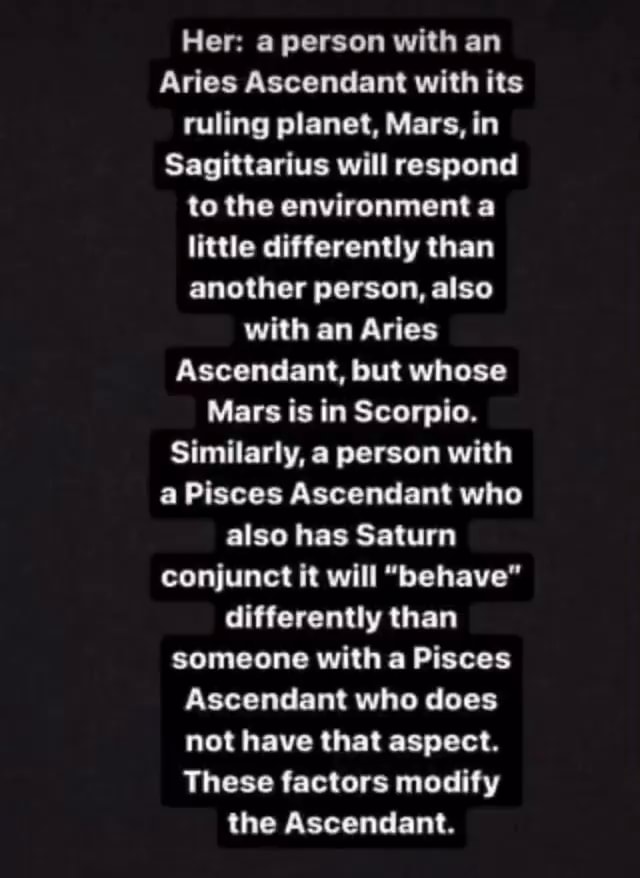 Her: a person with an Aries Ascendant with its ruling planet, Mars, in ...