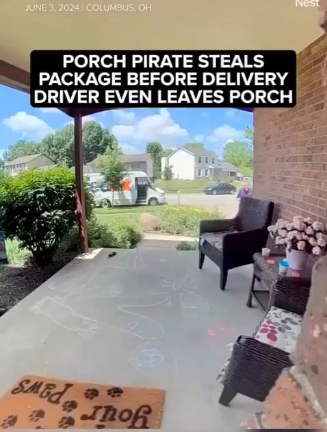 PORCH PIRATE STEALS PACKAGE BEFORE DELIVERY DRIVER EVEN LEAVES PORCH ...