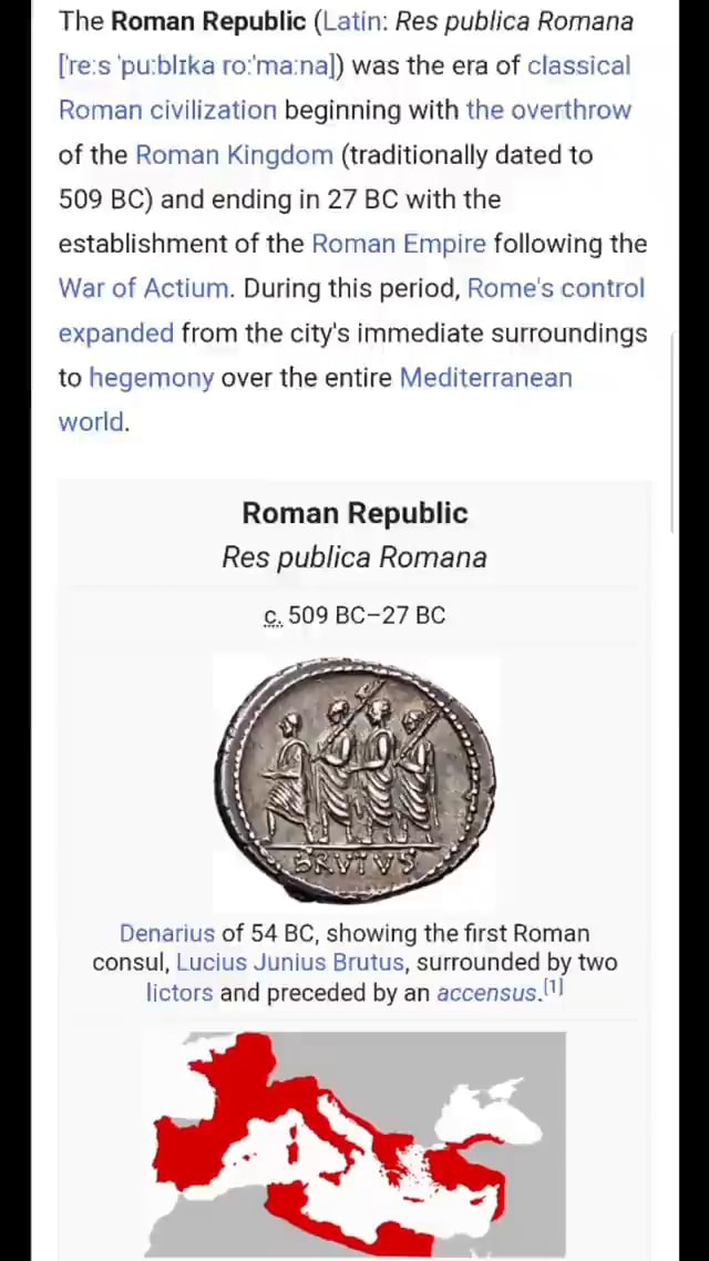 The Roman Republic (Latin: Res publica Romana was the era of classical ...