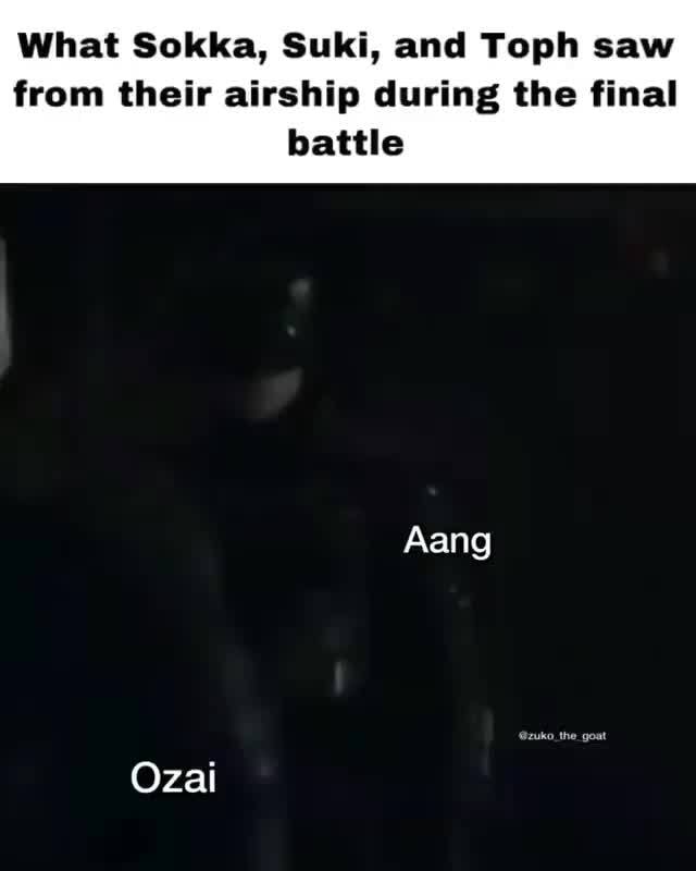 What Sokka, Suki, and Toph saw from their airship during the final ...