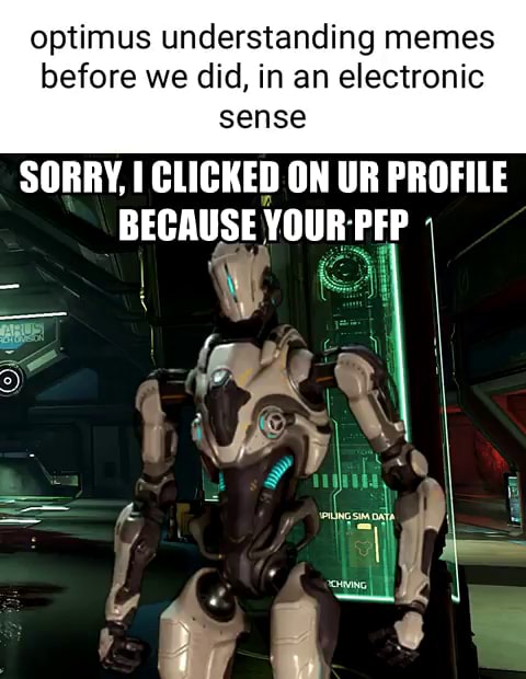 Optimus understanding memes before we did, in an electronic sense SORRY ...