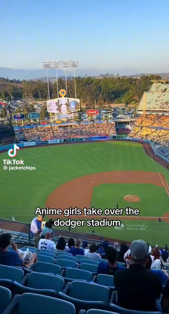 TikTok jacketchips Anime girls take over the dodger stadium, - iFunny