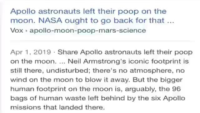Apollo astronauts left their poop on the moon. NASA ought to go back ...