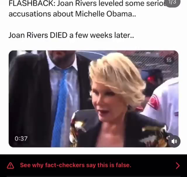 FLASHBACK: Joan Rivers leveled some / accusations about Michelle Obama ...