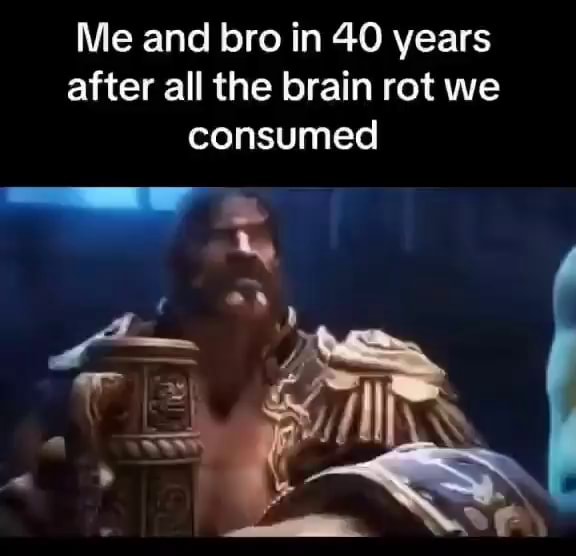Me and bro in 40 years after all the brain rot we consumed - iFunny