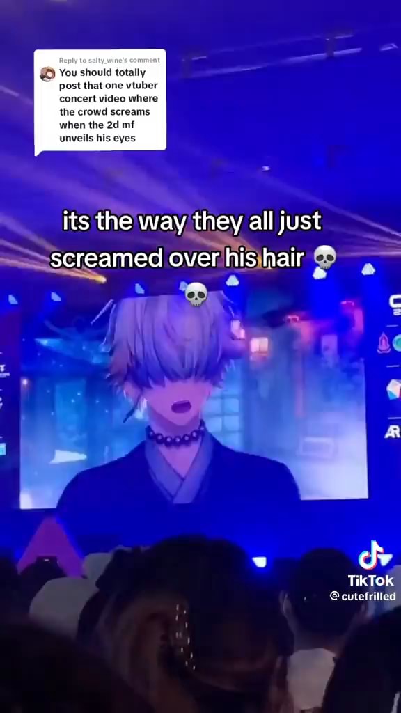 You should totally post that one vtuber concert video where the crowd screams when the mf ...