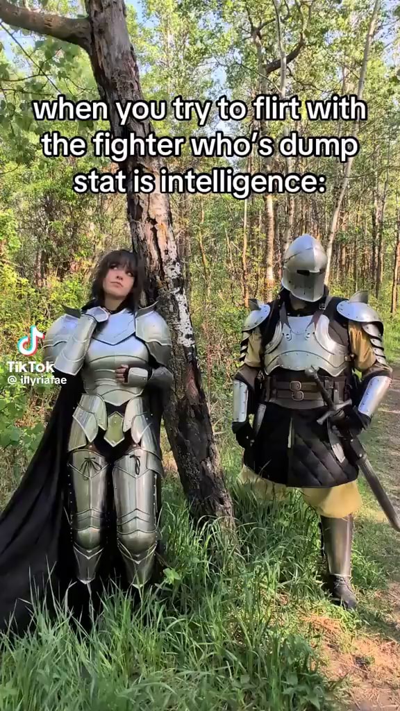 When you utry to flirt. with the fighter who' s dump stat is ...