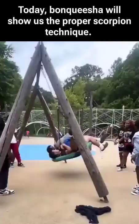 Today, bonqueesha will show us the proper scorpion technique. - iFunny
