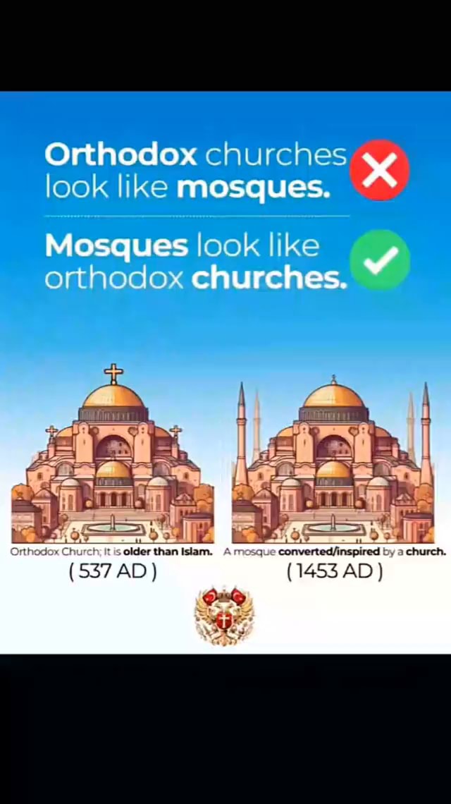 Orthodox churches look like mosques. Mosques look like orthodox ...