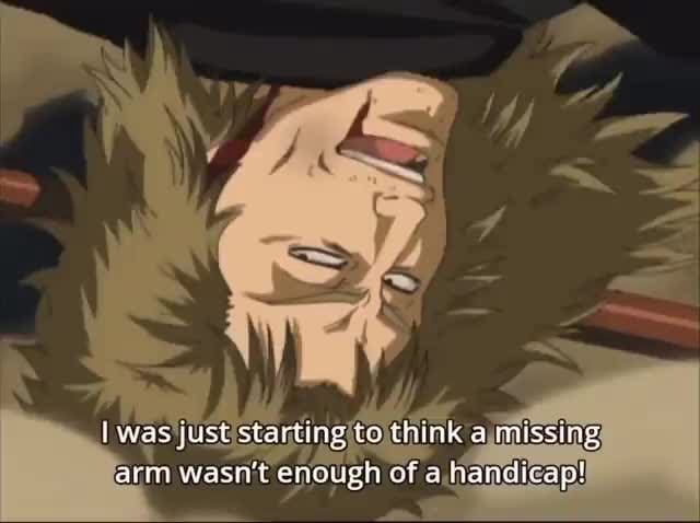 Was just starting to think a missing arm wasn't enough of handicap ...