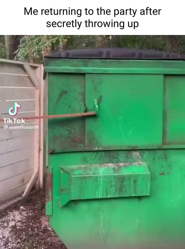 Me returning to the party after secretly throwing up hs TikTok= et anbr ...