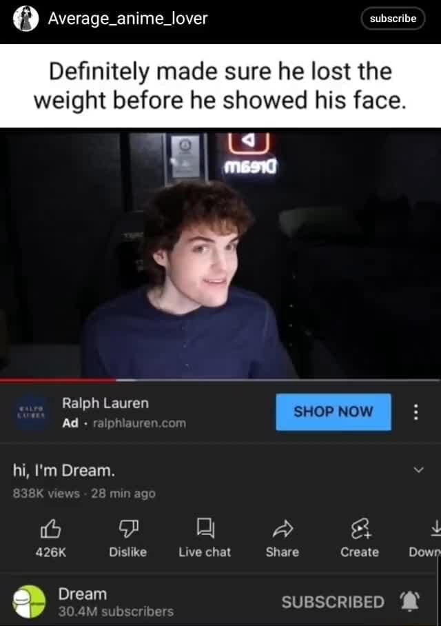 Average_anime_lover subscribe Definitely made sure he lost the weight ...