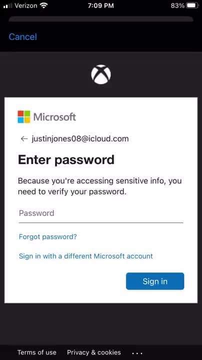PM Microsoft Enter password Because you're accessing sensitive info ...