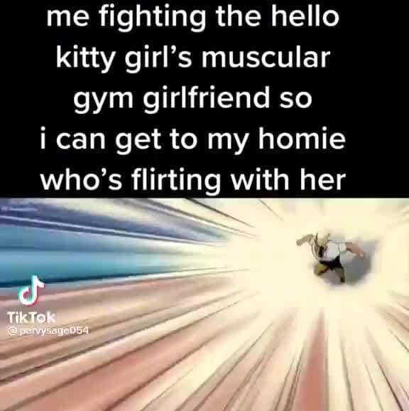 Me fighting the hello kitty girl's muscular gym girlfriend so i can get ...