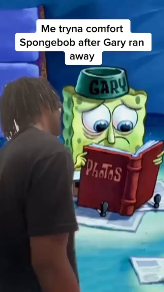 Me tryna comfort Spongebob after Gary ran away - iFunny