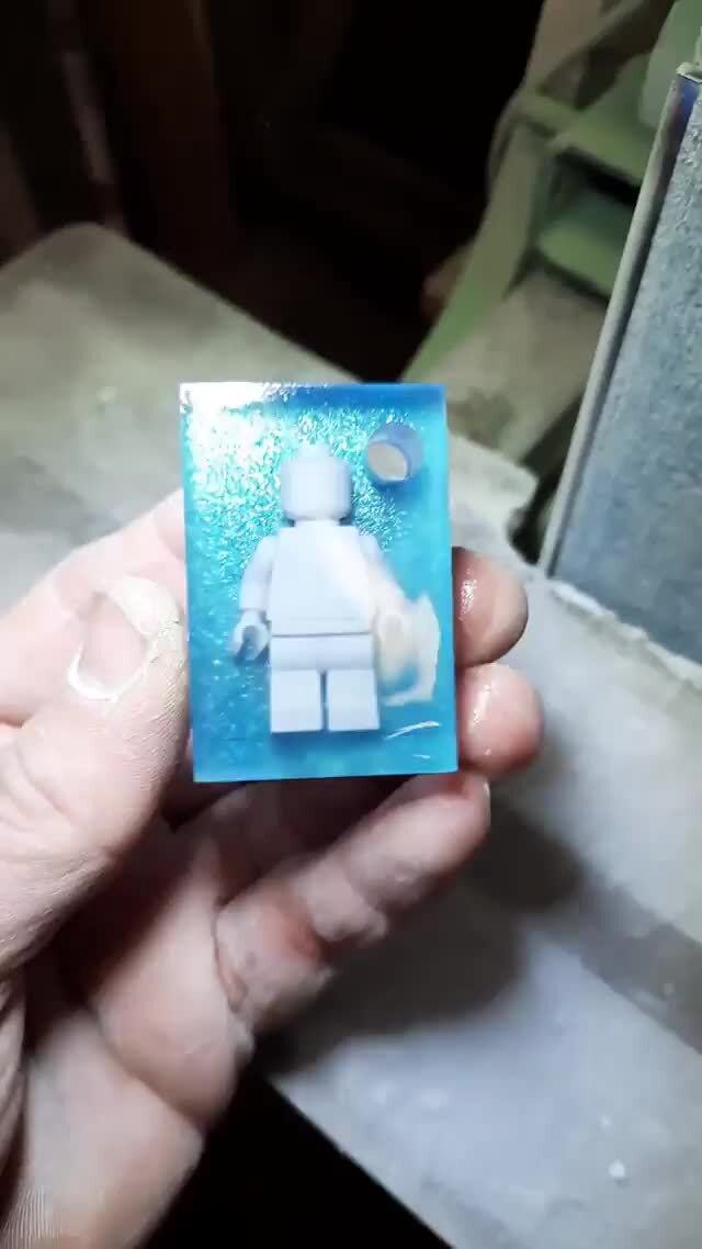 Lego figure in clear epoxy resin. - iFunny