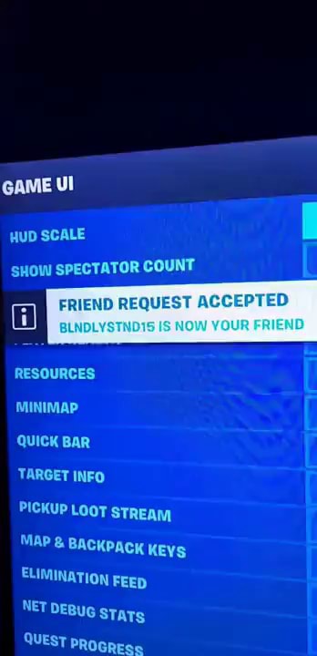 GAME UI HUD SCALE SHOW SPECTATOR COUNT FRIEND REQUEST ACCEPTED IS BLNDLYS' RESOURCES MINIMAP ...