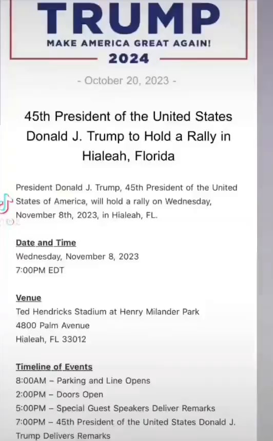 TRUMP MAKE AMERICA GREAT AGAIN! 2024 October 20, 2023 45th President of ...