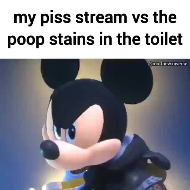 My piss stream vs the poop stains in the toilet - iFunny