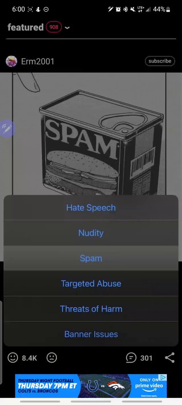 600 featured (:08) Erm2001 subscribe Hate Speech Nudity Targeted Abuse ...