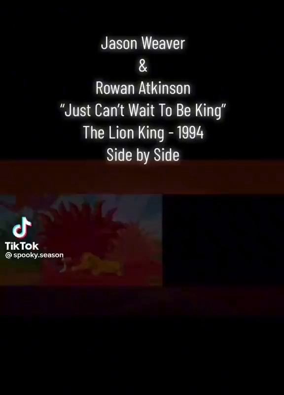 Jason Weaver Rowan Atkinson "Just Can't Wait To Be King" The Lion King ...