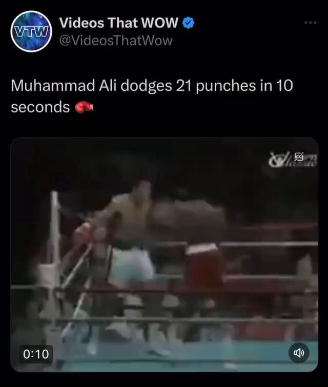 Muhammad Ali dodges 21 punches in 10 seconds I - iFunny
