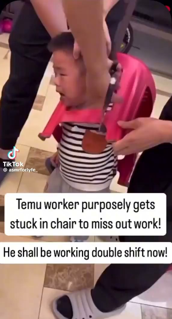 Temu worker purposely gets I stuck in chair to miss out work! shall ...