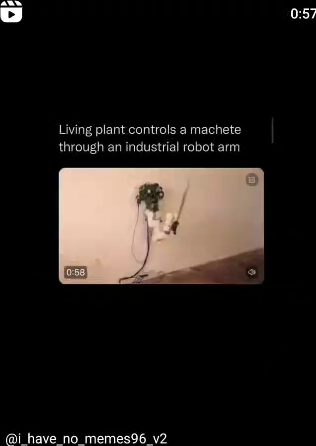 Living plant controls a machete through an industrial robot arm @i ...